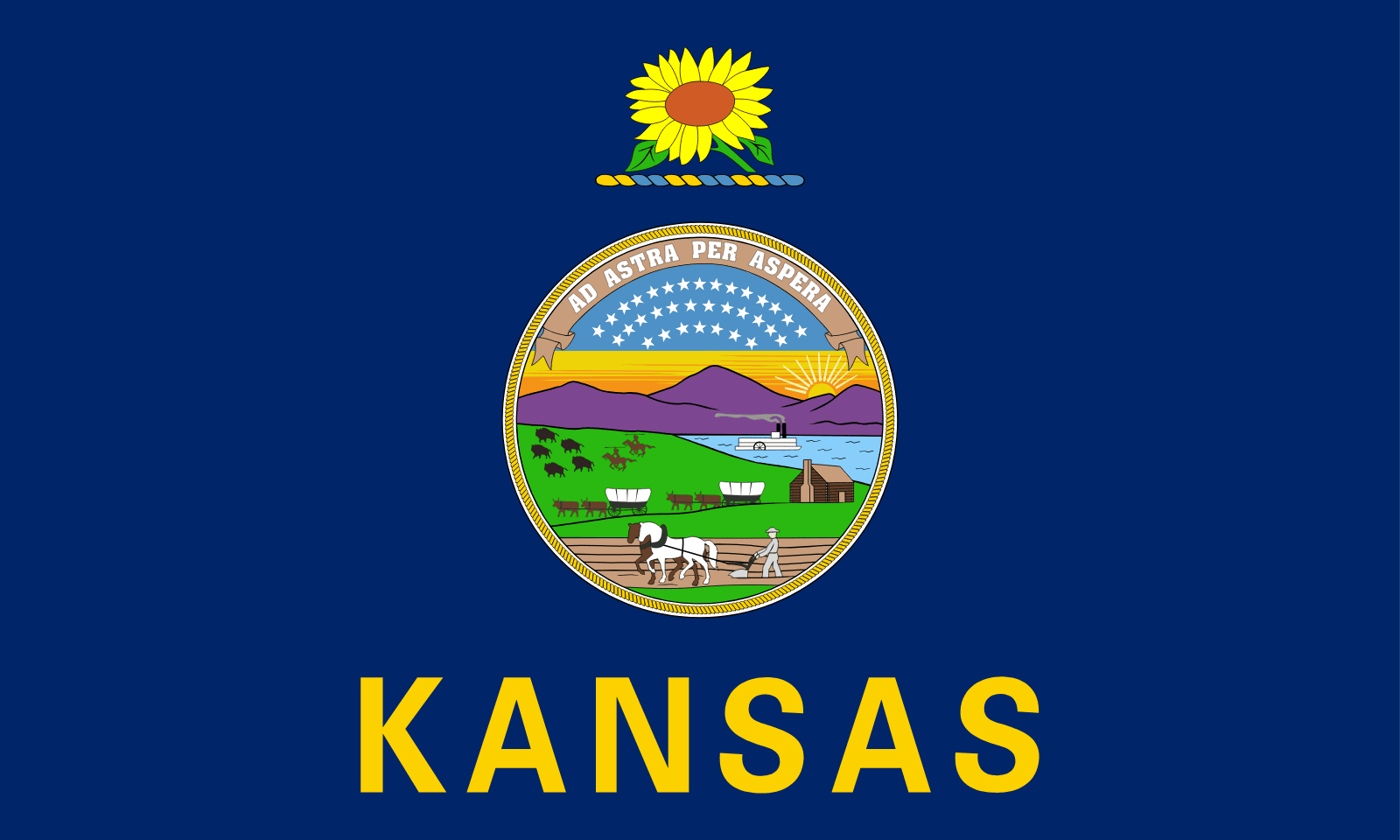 Kansas' flagg | Verdensflagg.no